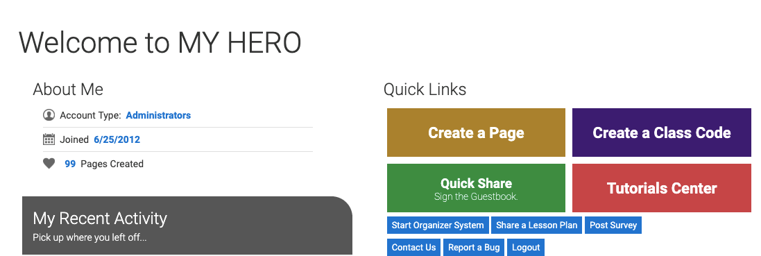 Create a Class Code Tutorial | MY HERO