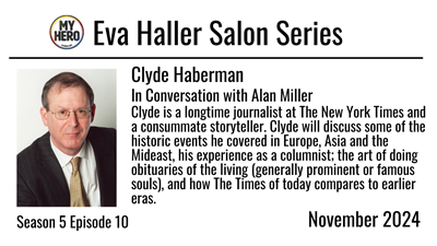 Eva Haller Salon - Clyde Haberman | MY HERO